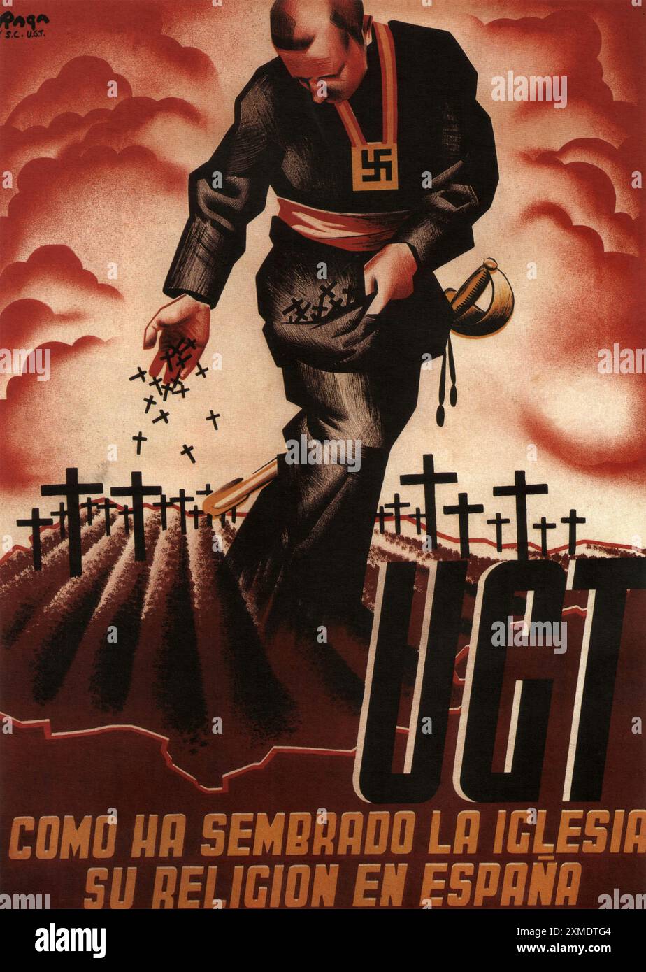 Ein Anti-nazi-Propaganda-Poster aus dem Spanischen Bürgerkrieg. Es ...
