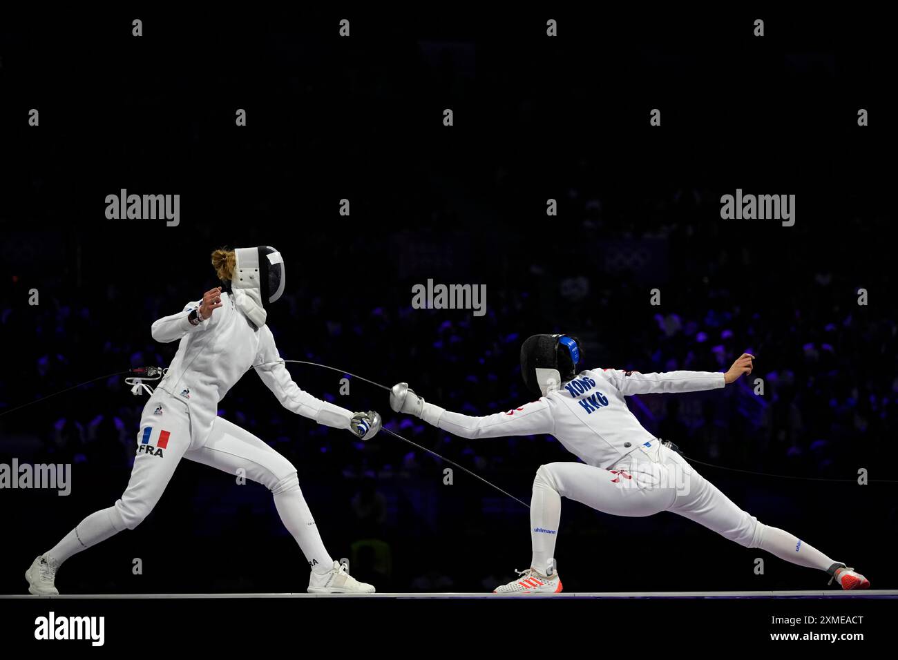 France's Auriane Mallo Breton, left, and Hong Kong's Kong Man Wai ...