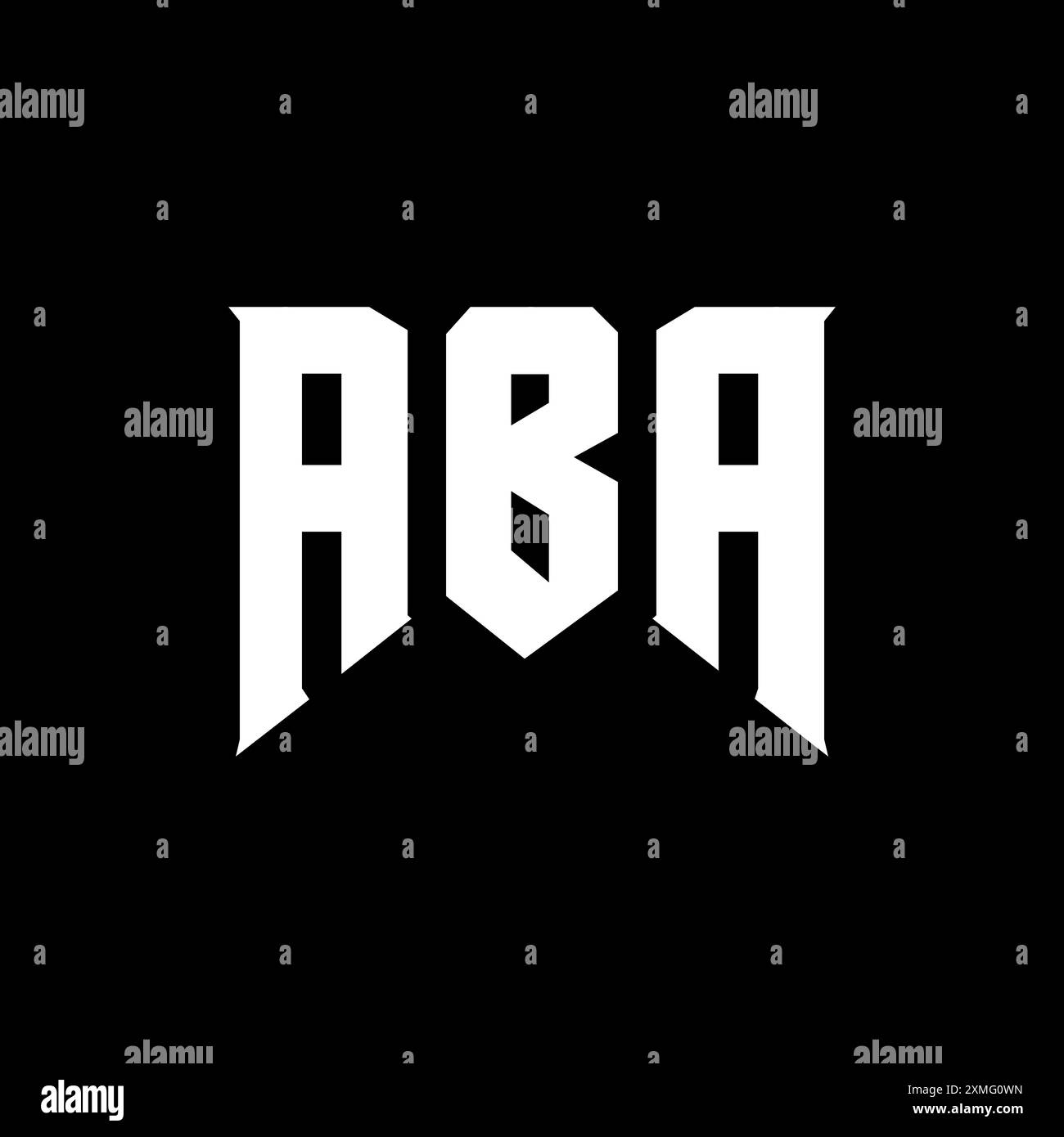ABA-Letter-Logo für Technologieunternehmen. Schwarz-weiße ...
