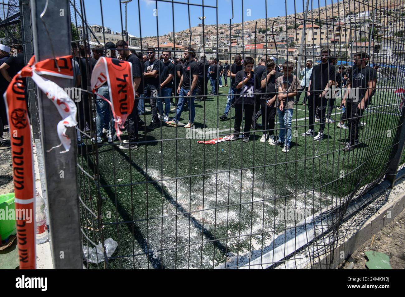 Israel. Juli 2024. Israelische Drusen trafen sich zur Beerdigung der 12 ...