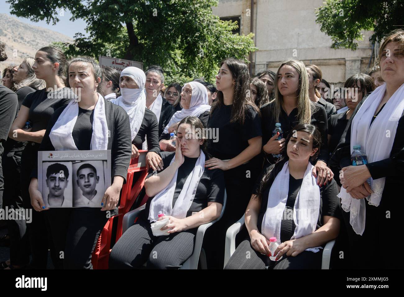 Majdal Shams, Israel. Juli 2024. Drusenfrau trauert während der ...
