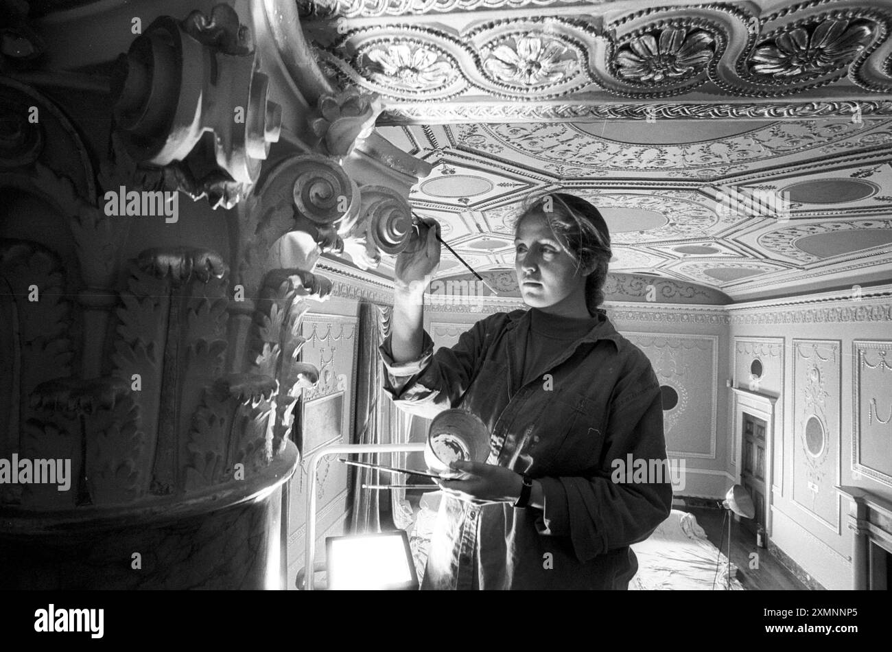 Restaurierung des Basildon Park Innenarchitektin Rachel Tye (25) malt ...