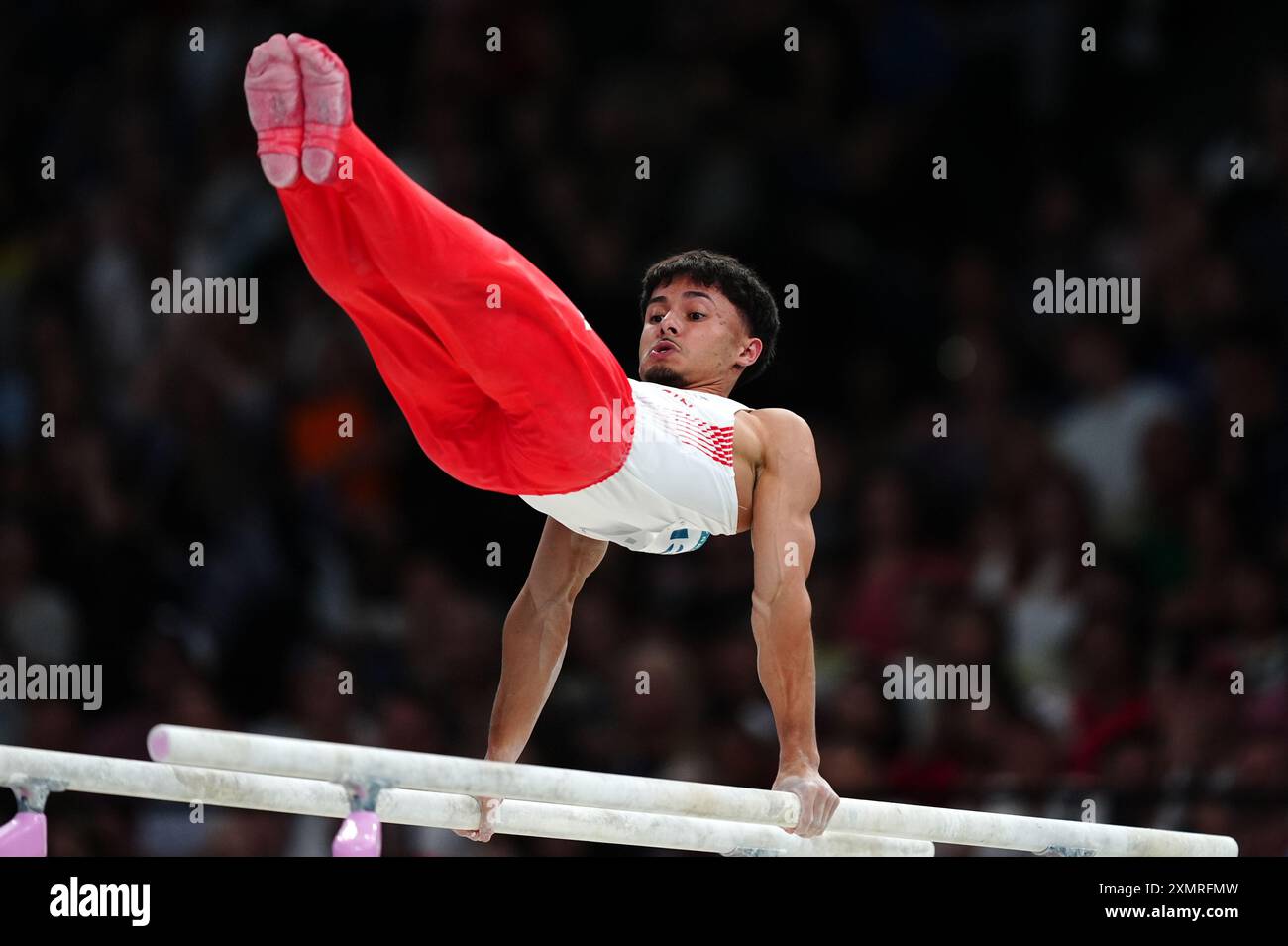 Der Brite Jake Jarman tritt am dritten Tag der Olympischen Spiele 2024 ...