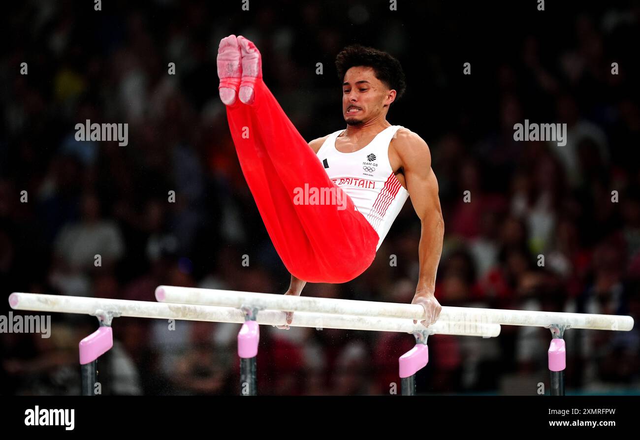 Der Brite Jake Jarman tritt am dritten Tag der Olympischen Spiele 2024 ...