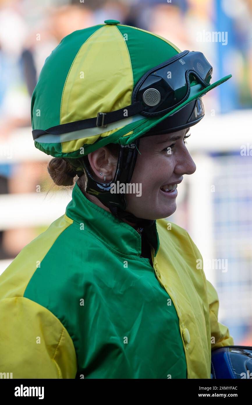 Windsor, Berkshire, Großbritannien. Juli 2024. Jockey Olivia Tubb. Der ...