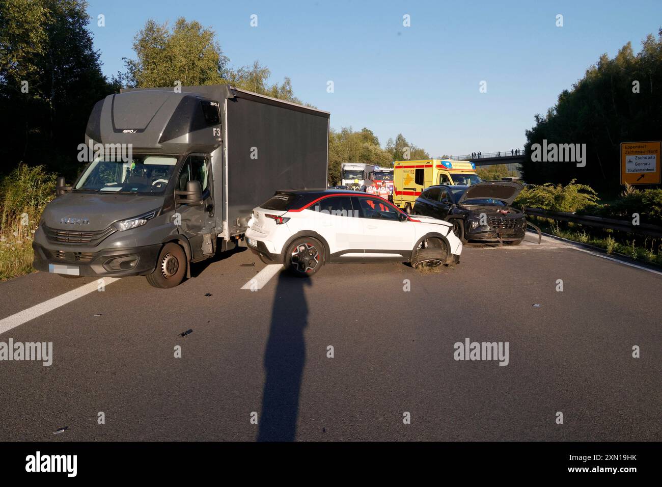 Crash B174 29.07.2024, B174, Anschlussstelle Zschopau Nord am Montagabend wurden gegen 19:15 ...