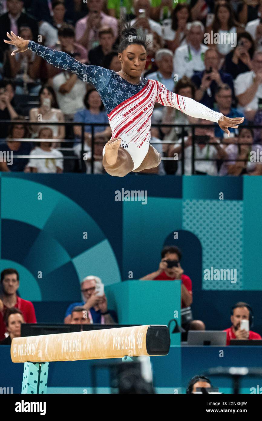 Simone Biles (USA), künstlerische Turnen, Women's Team Final während ...