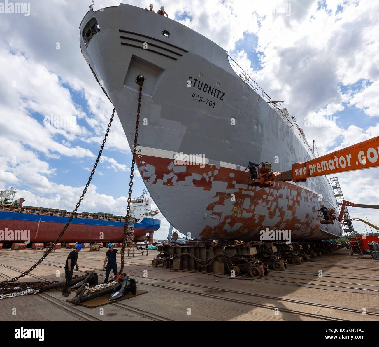 Industriedenkmal MS Stubnitz in der Werft das KTS STUBNITZ wird auf der ...