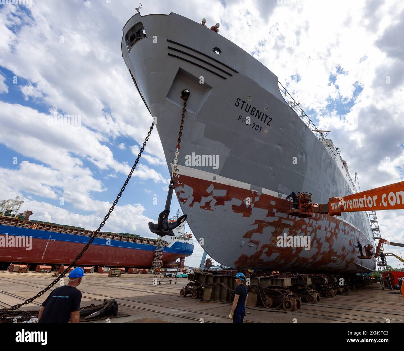 Industriedenkmal MS Stubnitz in der Werft das KTS STUBNITZ wird auf der ...