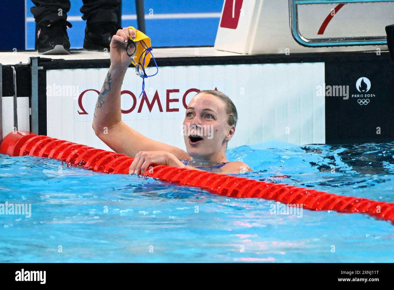 Sarah Sjoestroem ( SWE ) Goldmedaille, Schwimmen, Frauen'100m Freistil ...