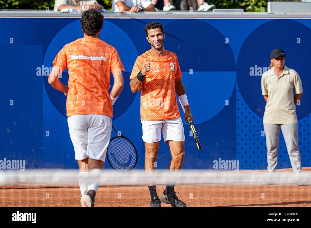 PARIS, FRANKREICH - 29. JULI: Jean-Julien Rojer aus den Niederlanden tritt 2024 am 29. Juli 2024 ...