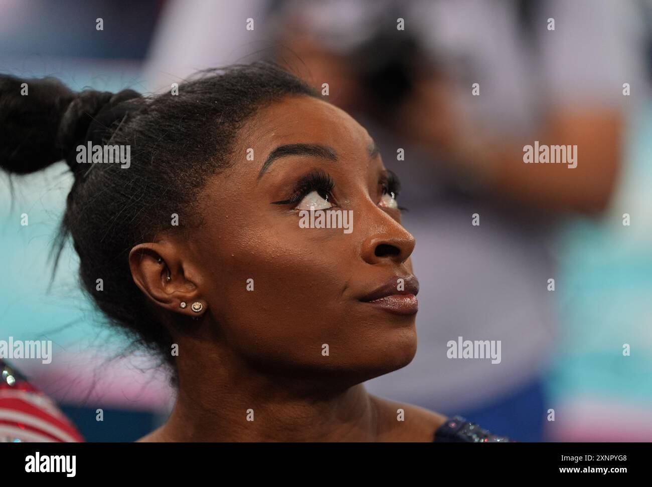 Paris, Frankreich. 30. Juli 2024. Simone Biles (USA) tritt während des ...