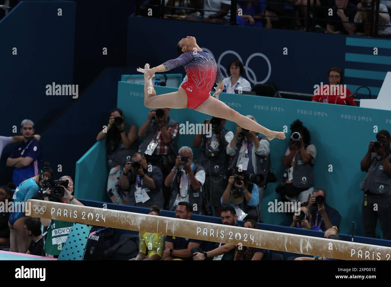 Porte Maillot, Frankreich. August 2024. Olympische Spiele 2024 in Paris: Finale der Kunstturnen ...