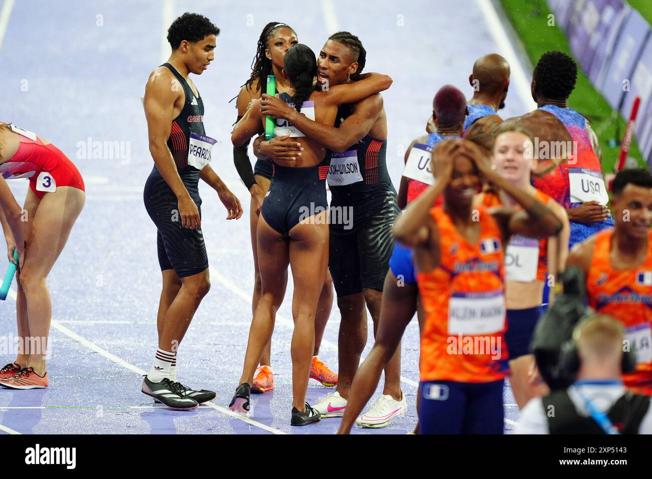 Die Briten Samuel Reardon, Laviai Nielsen, Alex Haydock-Wilson und ...