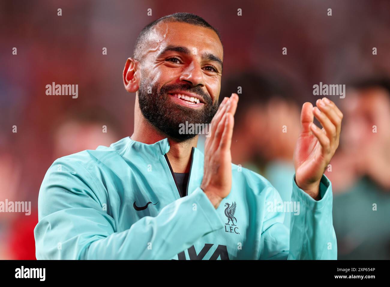 3. August 2024: Liverpool-Stürmer Mohamed Salah (11) nach dem Spiel der ...