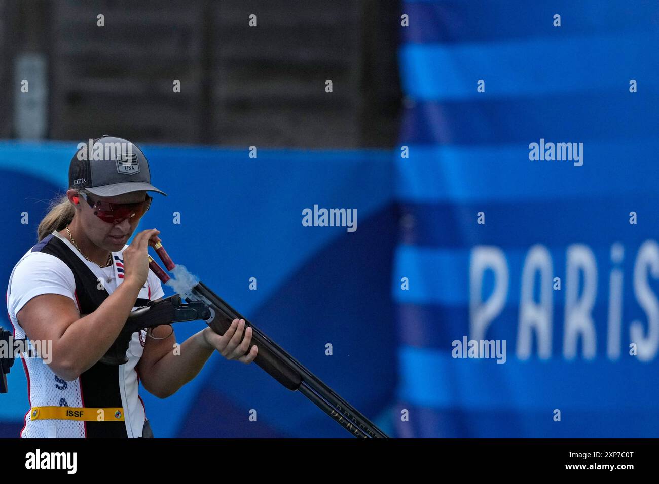 Austen Jewell Smith of the United States ejects empty cartridges from ...