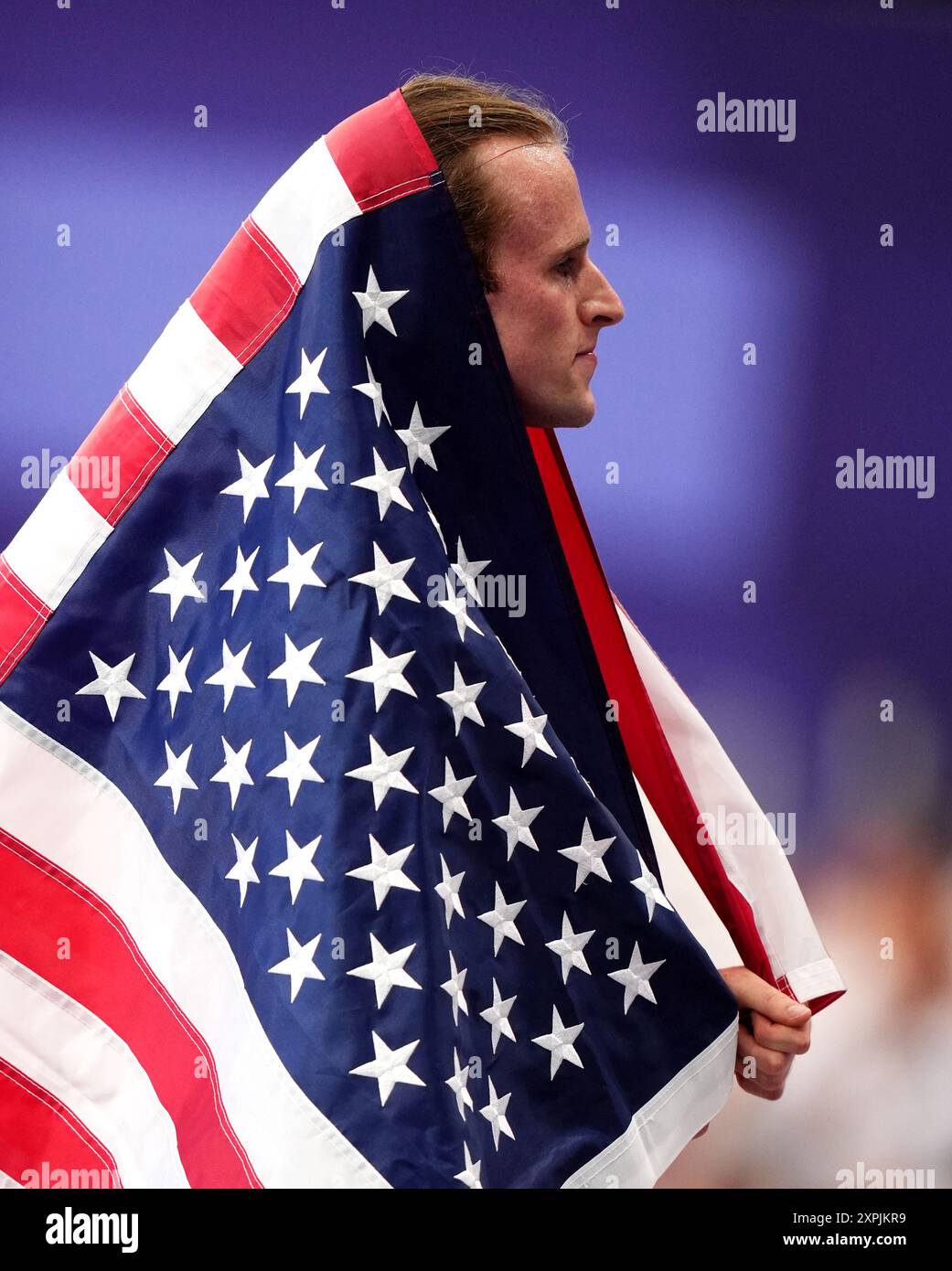 Cole Hocker feiert am elften Tag der Olympischen Spiele 2024 in Paris ...