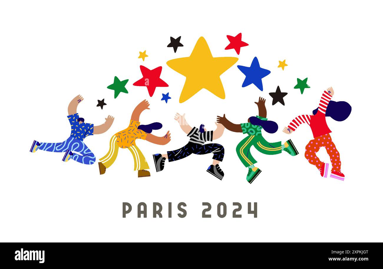 Bunte Menschen gruppieren sich für Olympische Spiele in flachen Vektor ... Bunte Menschen gruppieren sich für Olympische Spiele in flachen Vektor ...