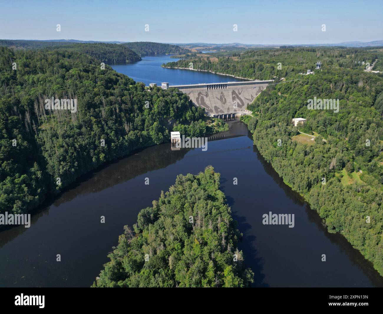 Hasselfelde, Deutschland. August 2024. Blick auf die Staumauer des ...