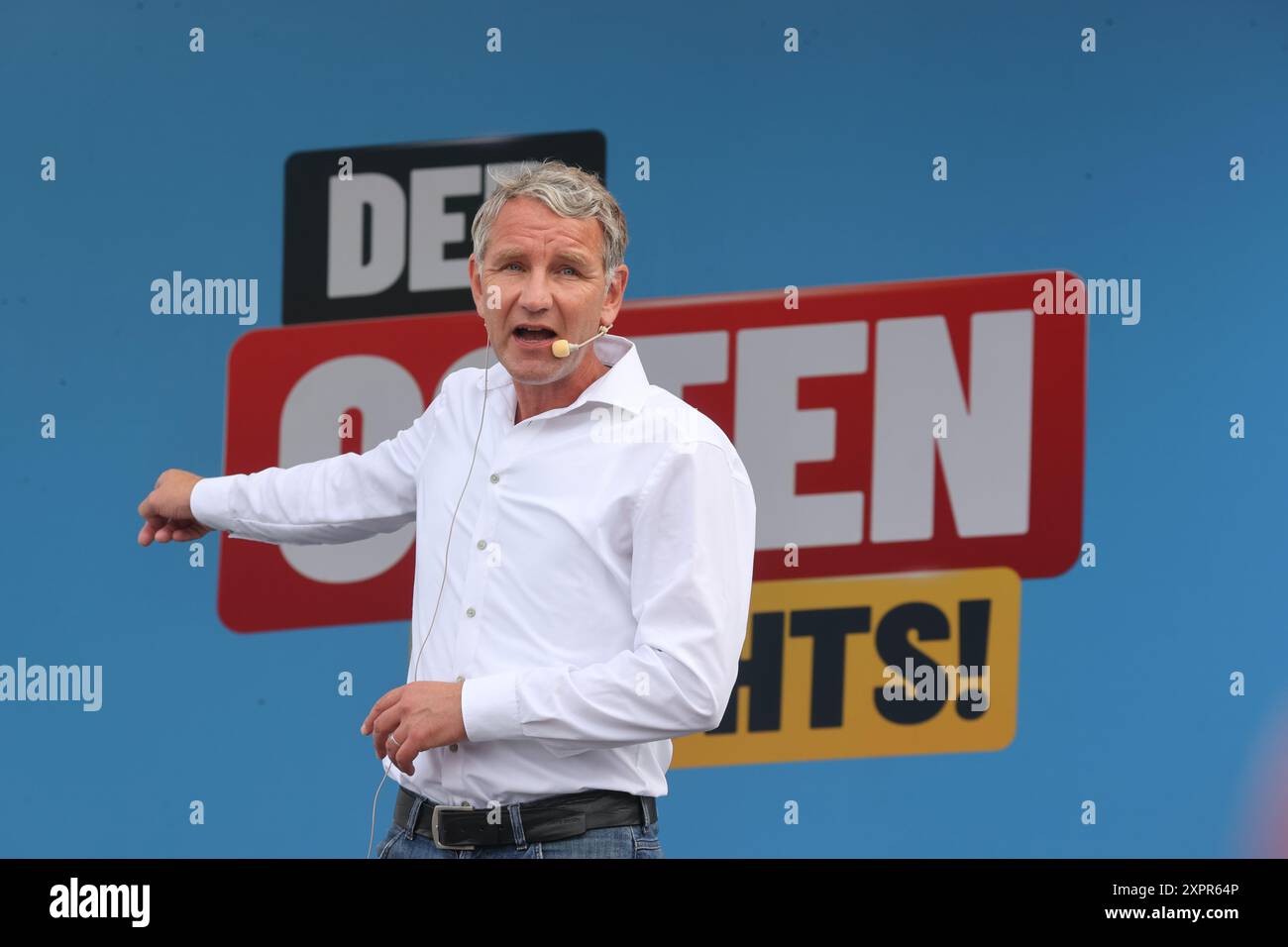 Quirla, Deutschland. August 2024. Björn Höcke, Vorsitzender der AfD in ...