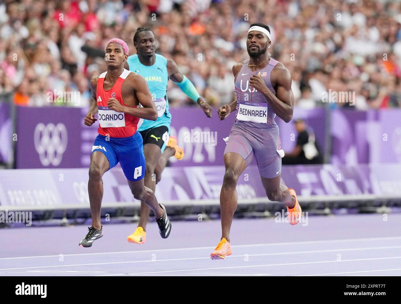 Paris, Frankreich. August 2024. Kenneth Bednarek aus den USA (R) und ...
