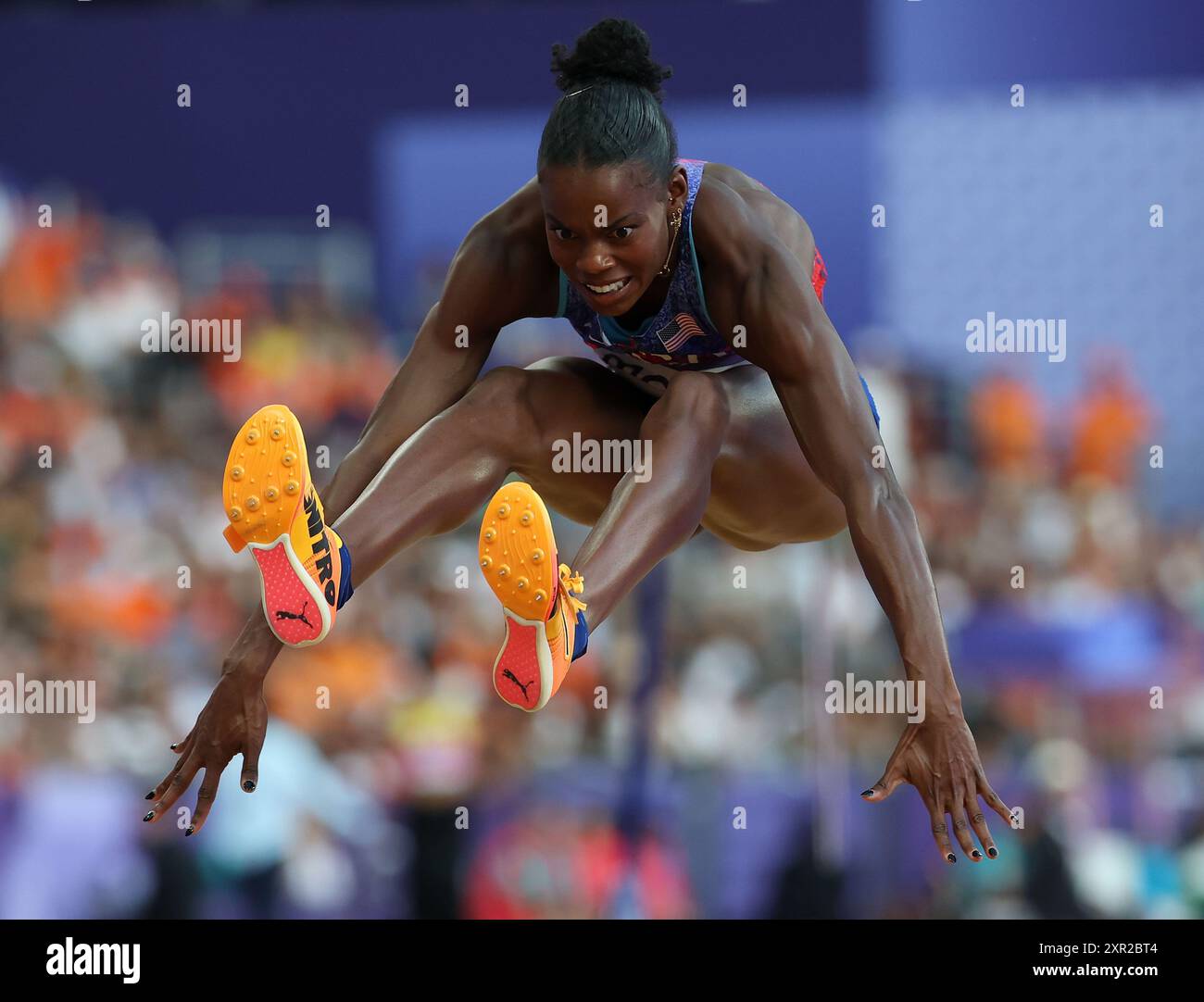 Paris, Frankreich. August 2024. Jasmine Moore aus den Vereinigten ...