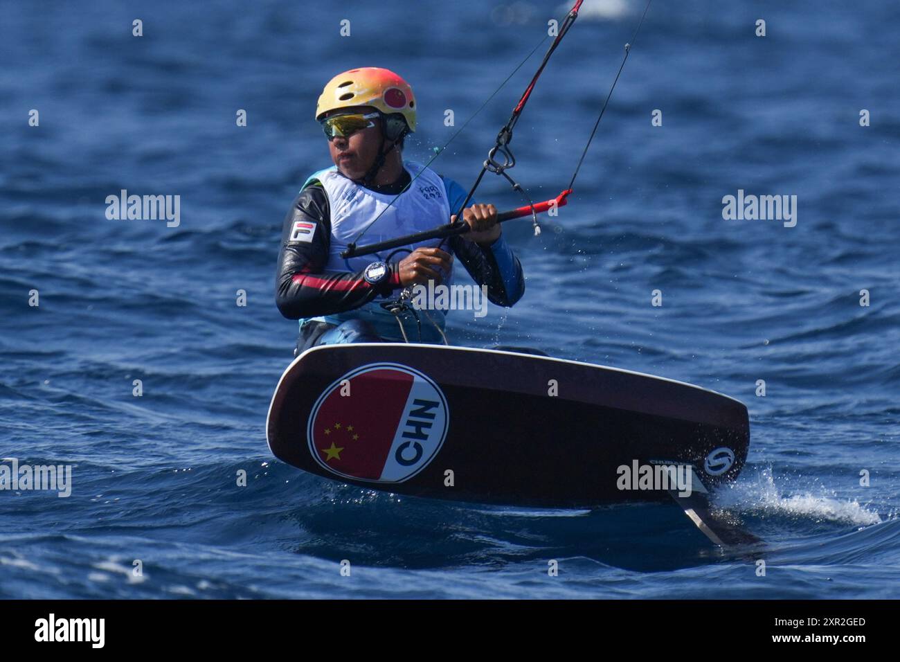 Marseille, Frankreich. August 2024. Huang Qibin aus China tritt im Halbfinale der Männer-Kite ...