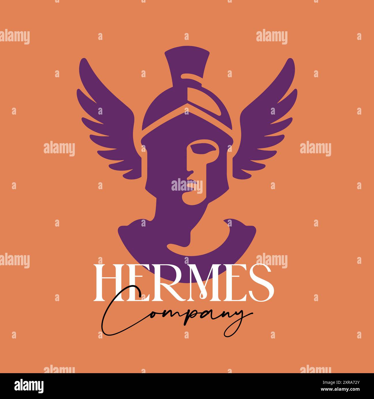Hermes Company - Vektor-Illustration Mit Flachem Logo Stock ...