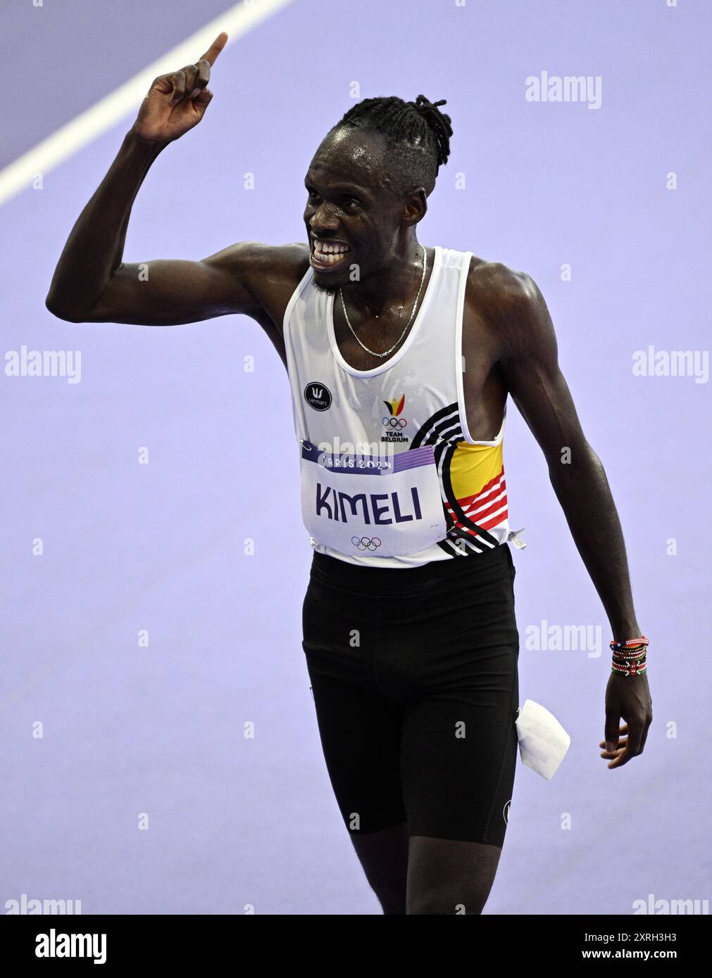 Paris, Frankreich. August 2024. Der belgische Athlet Isaac Kimeli ...