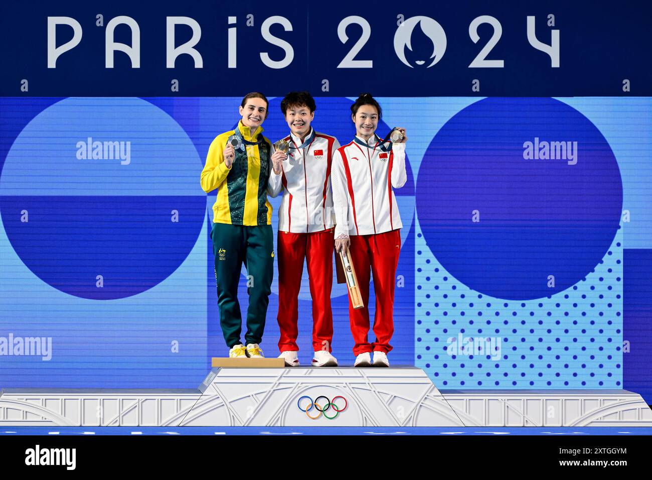 Maddison Keeney aus Australien, Silber, Yiwen Chen aus China, Gold und ...