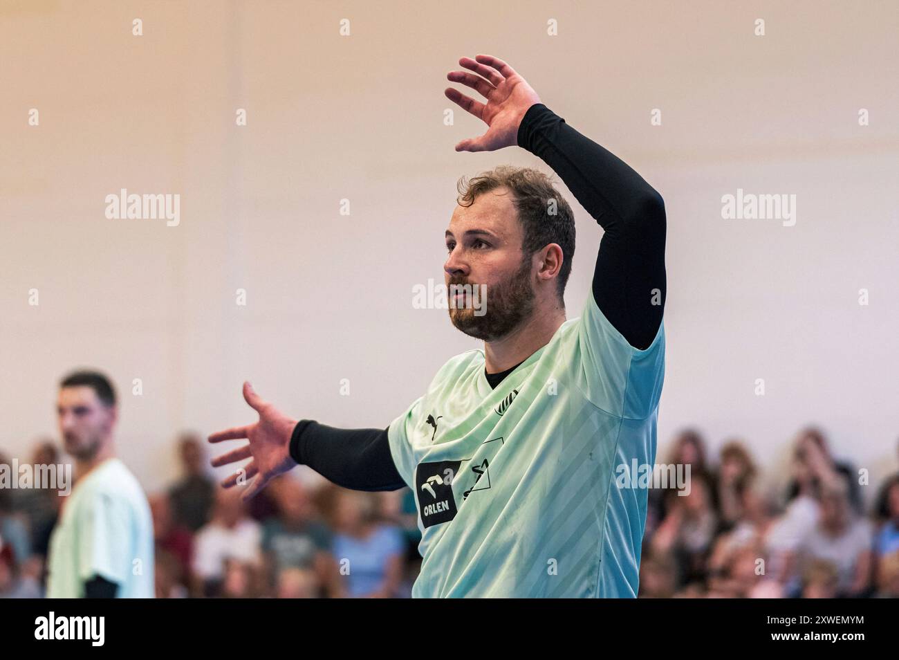 Barmstedt, Deutschland. August 2024. Philip Saggau (THW Kiel, #16) GER ...