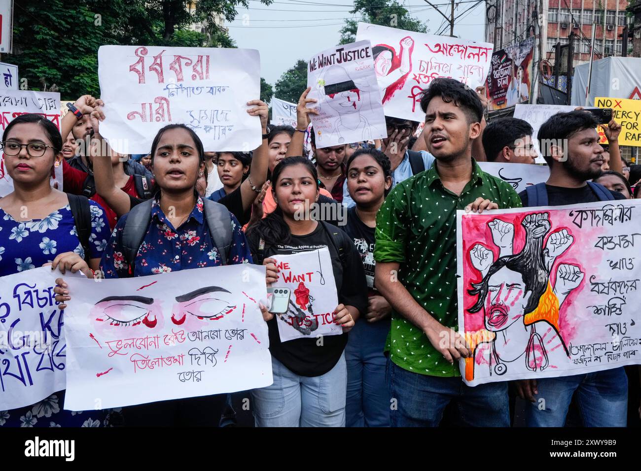 Engineers and engineering students attend a protest against the rape ...