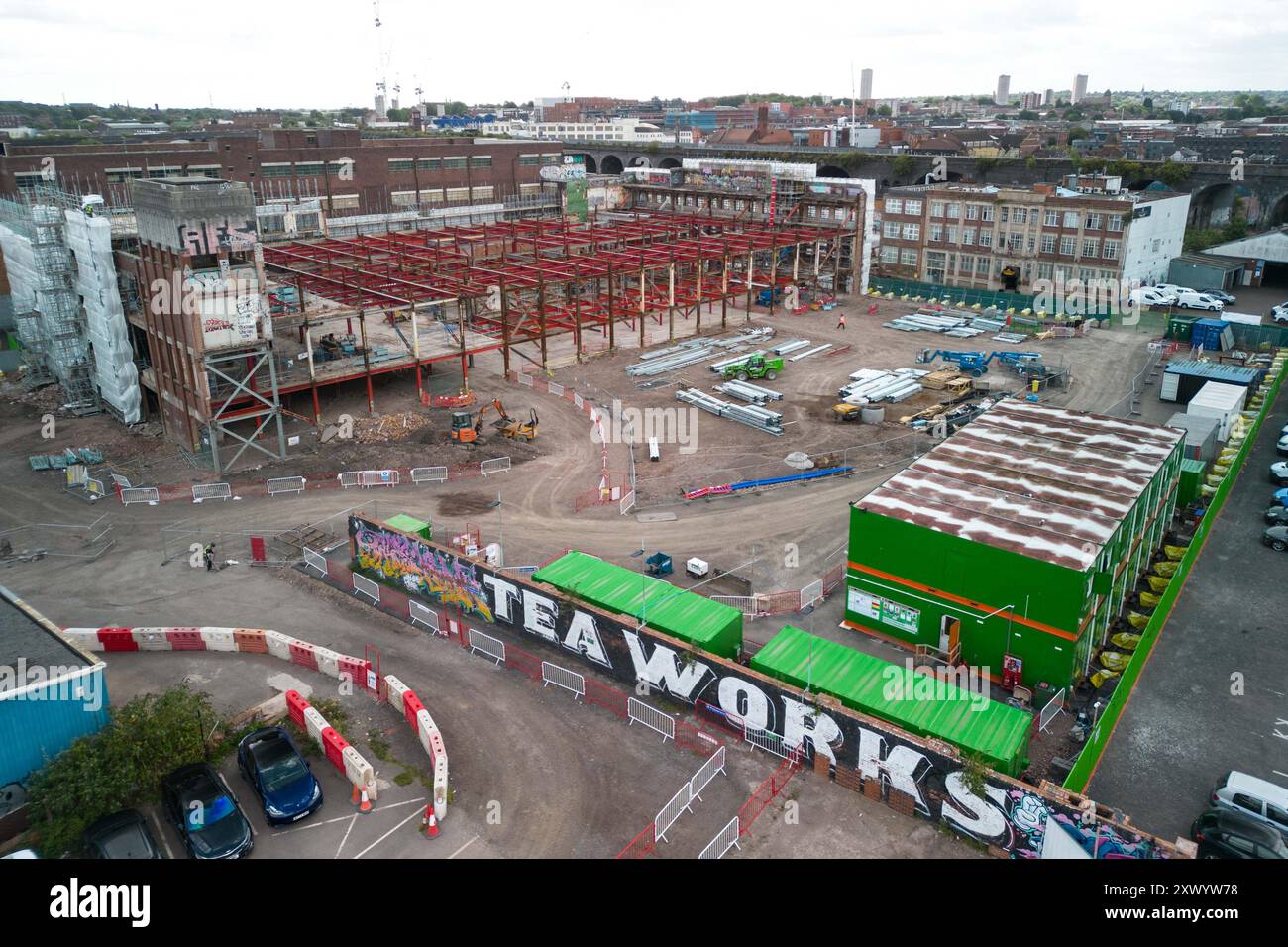 Canal Street, Digbeth, Birmingham, 21. August 2024 - Bau der neuen BBC ...