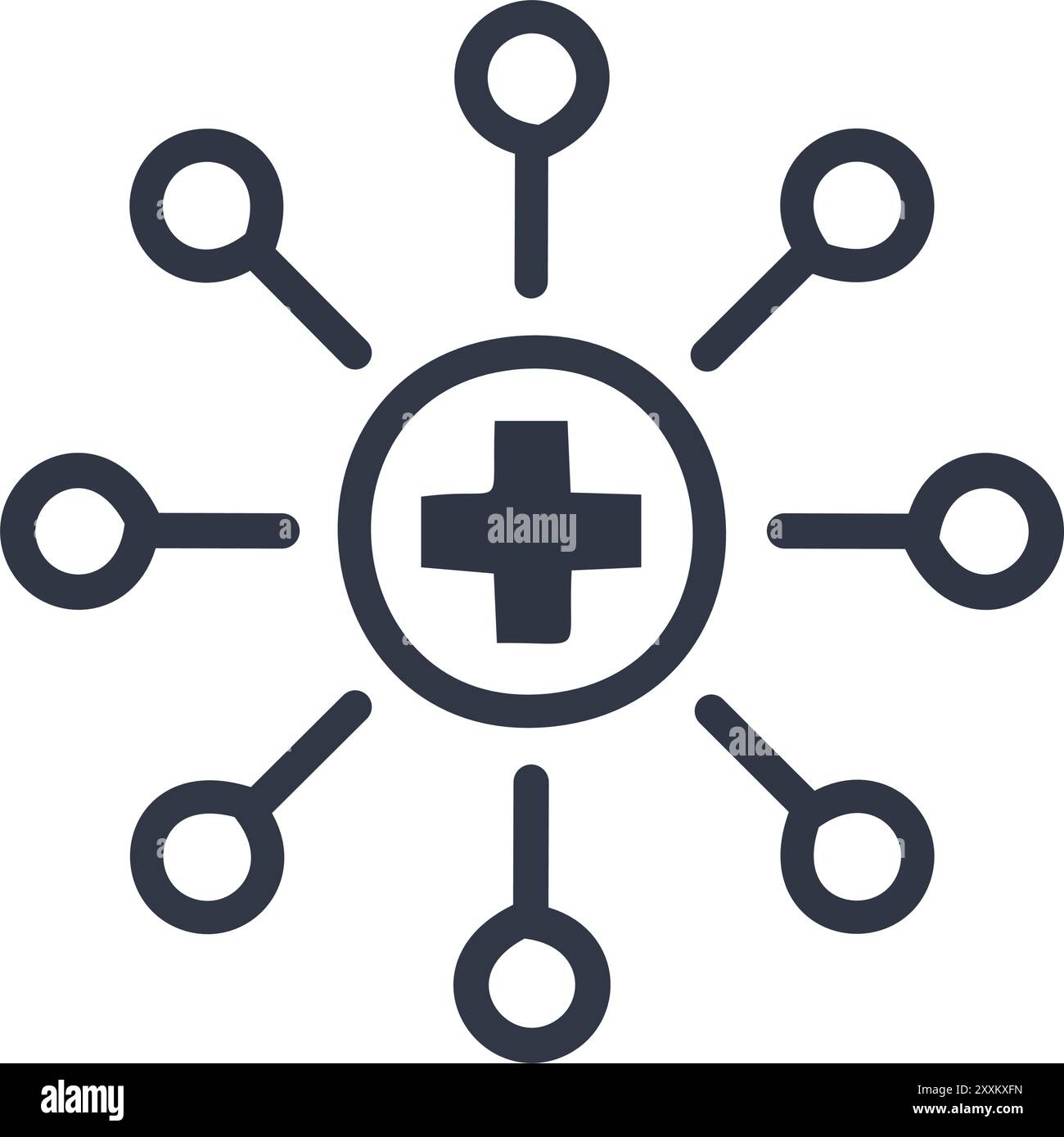 Abbildung des Symbols „Health Network“. Einfache Grafik, die ein ...