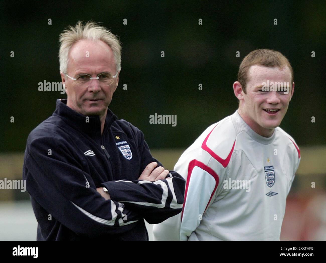 Aktenfoto vom 06-06-2006 von Sven-Goran Eriksson und Wayne Rooney. Der ... Aktenfoto vom 06-06-2006 von Sven-Goran Eriksson und Wayne Rooney. Der ...