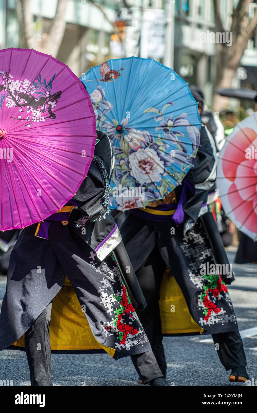 Tokio, Japan - 25. August 2024: 'Super Yosakoi' Parade, sehr populäres ...