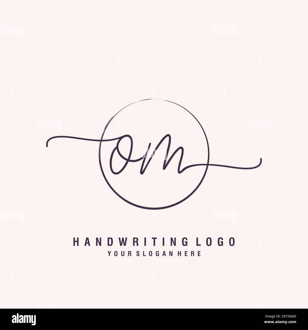 Om brief logo Stock-Vektorgrafiken kaufen - Alamy