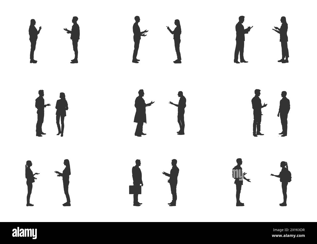 Zwei Leute Reden Silhouette Silhouette Mann Schwarze Sprechen Grün