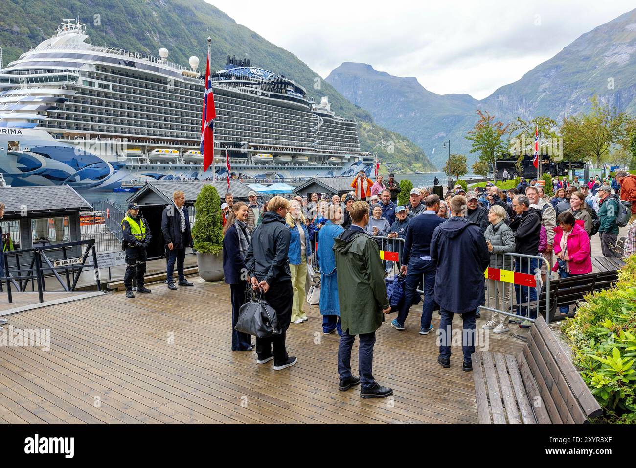 Geiranger, Norwegen. 30. August 2024. Kronprinz Haakon, Kronprinzessin ...