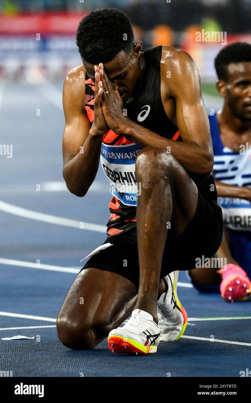 Rom, Italien. 30. August 2024. Hagos Gebrhiwet aus Äthiopien feiert ...