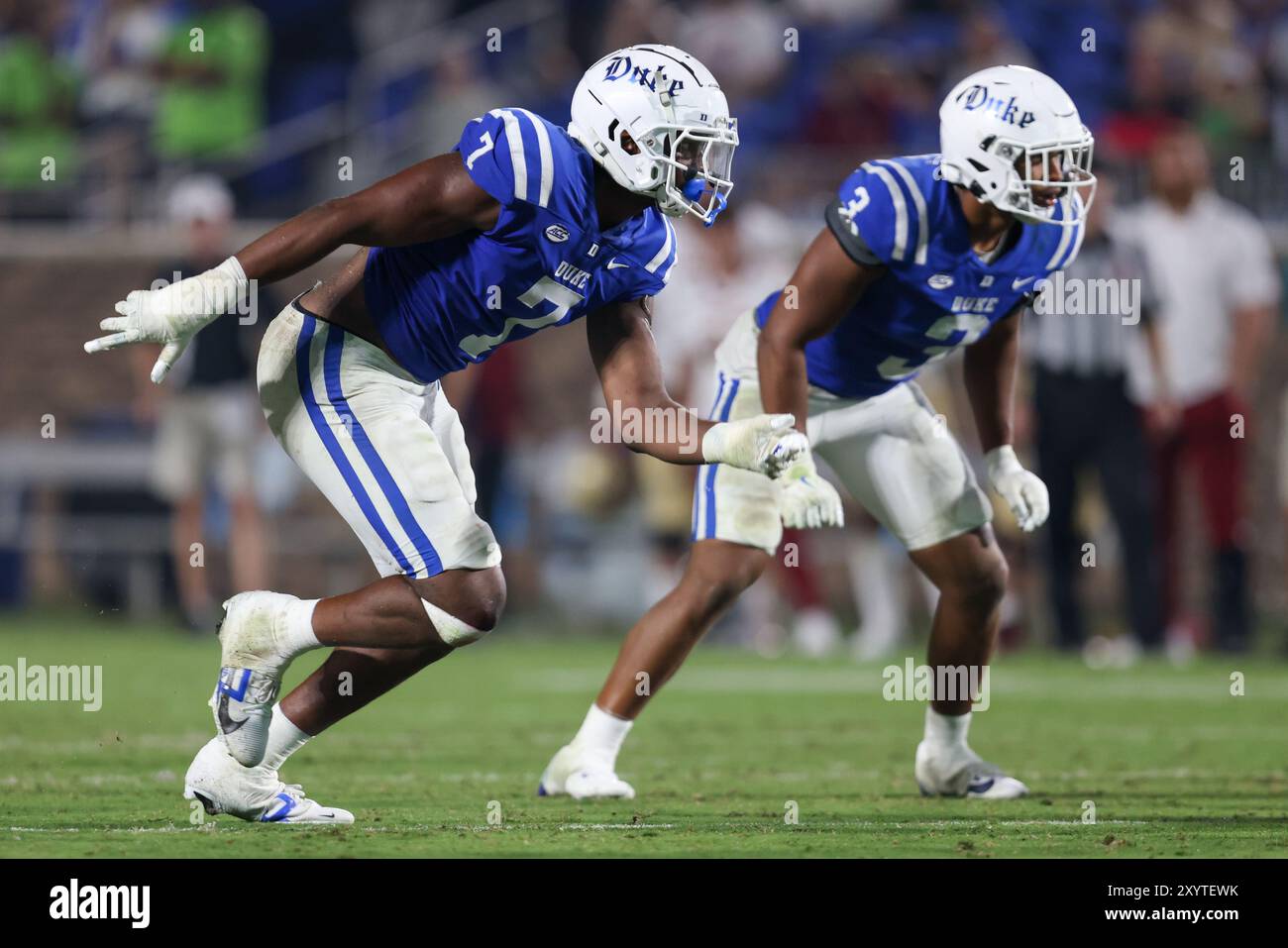 Durham, USA. 30. August 2024. 30. August 2024: Die Duke Blue Devils beenden Vincent Anthony Jr ...