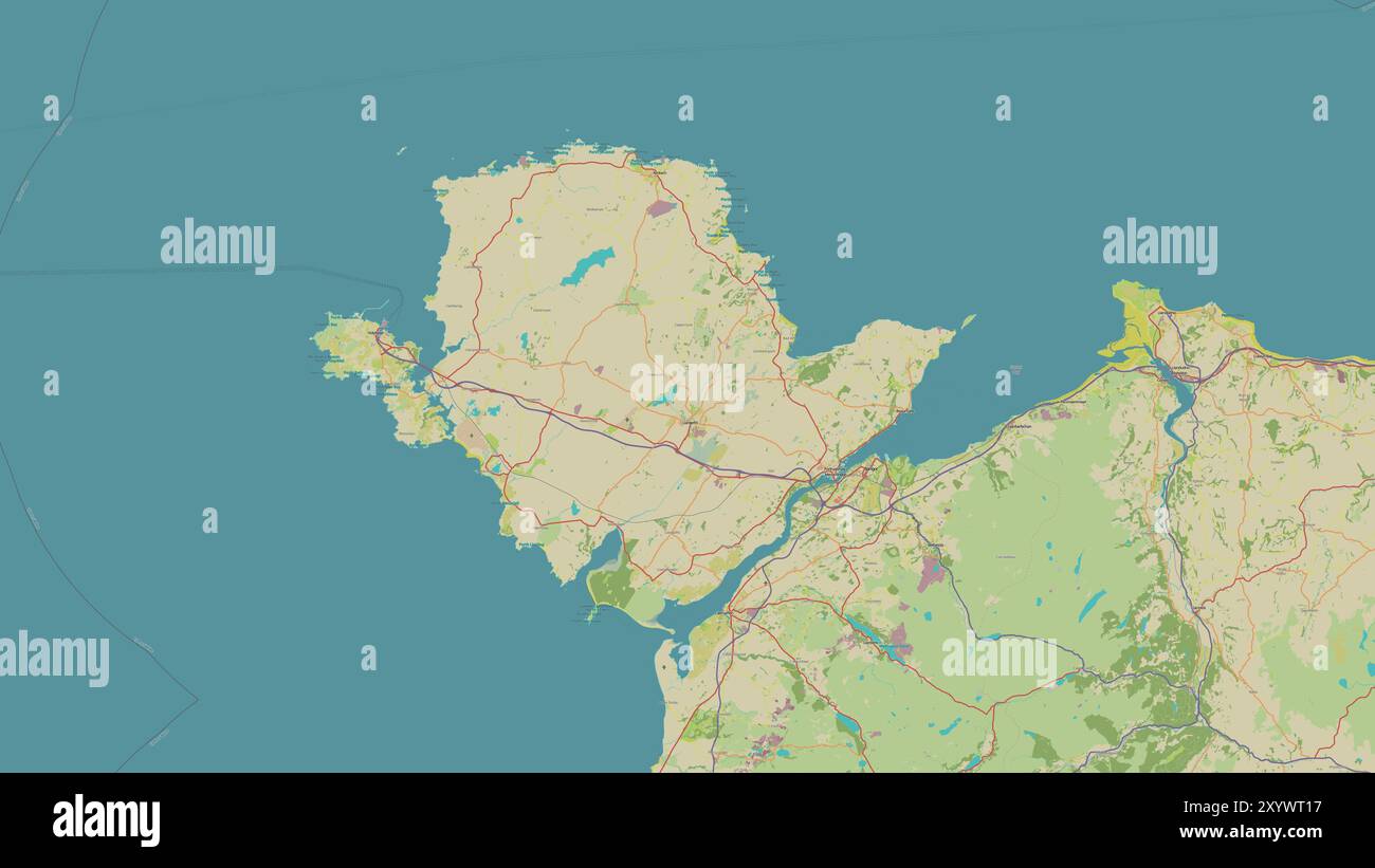 Anglesey Island in der Irischen See und St. George's Channel auf einer ...