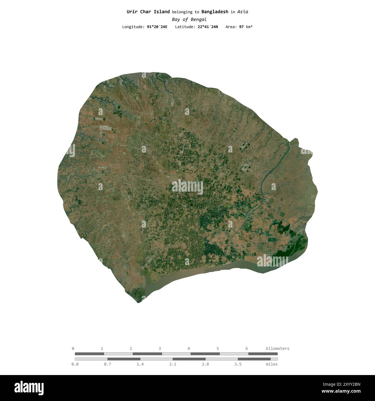 Die Insel Urir Char in der Bucht von Bengalen, die zu Bangladesch ...