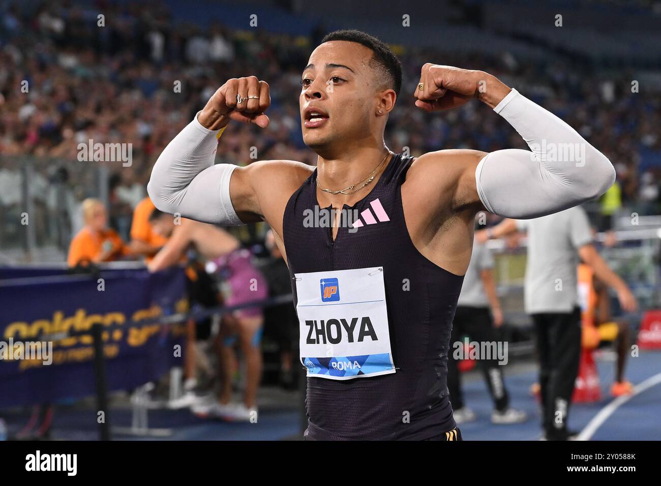 Sasha ZHOYA (FRA) tritt 110 am 30. August 2024 im Olympiastadion in Rom ...