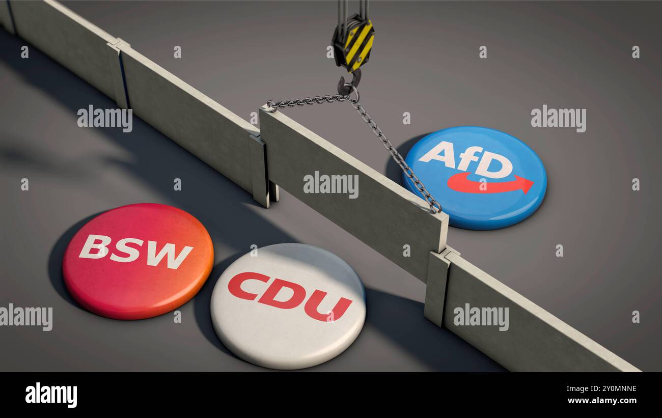 Die Brandmauer gegenüber der AfD fällt Symbolbild zum Thema ...