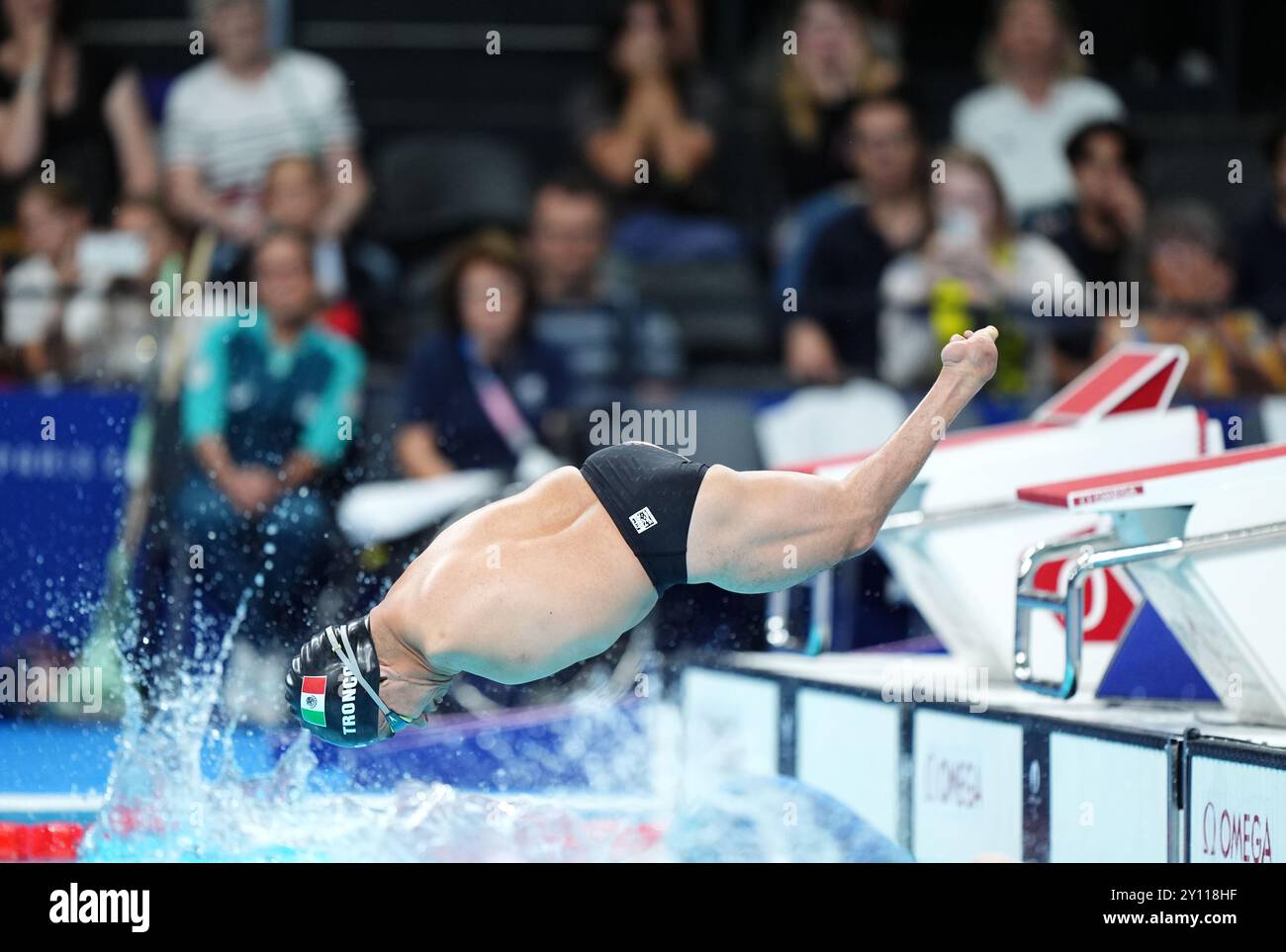 Mexikos Christopher Gregorio Tronco Sanchez vor dem SB2-Finale mit 50 m ...