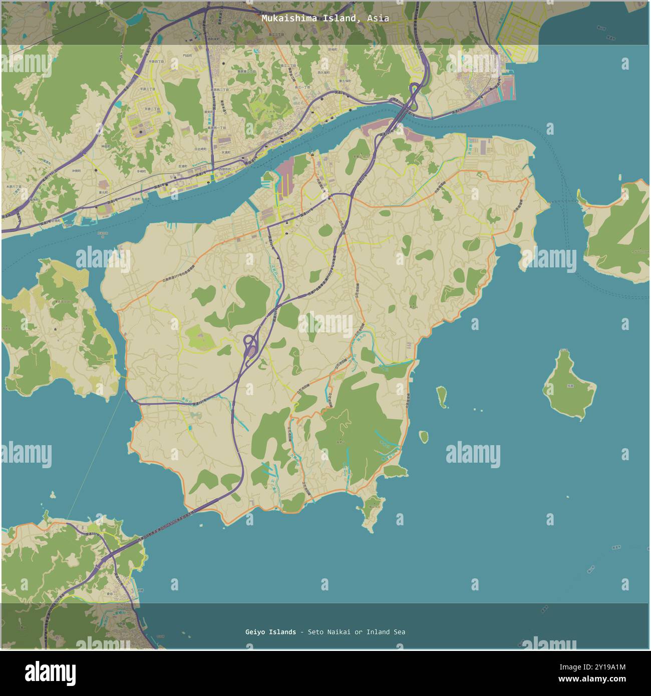 Die Insel Mukaishima im Seto Naikai oder Binnenmeer, die zu Japan ...