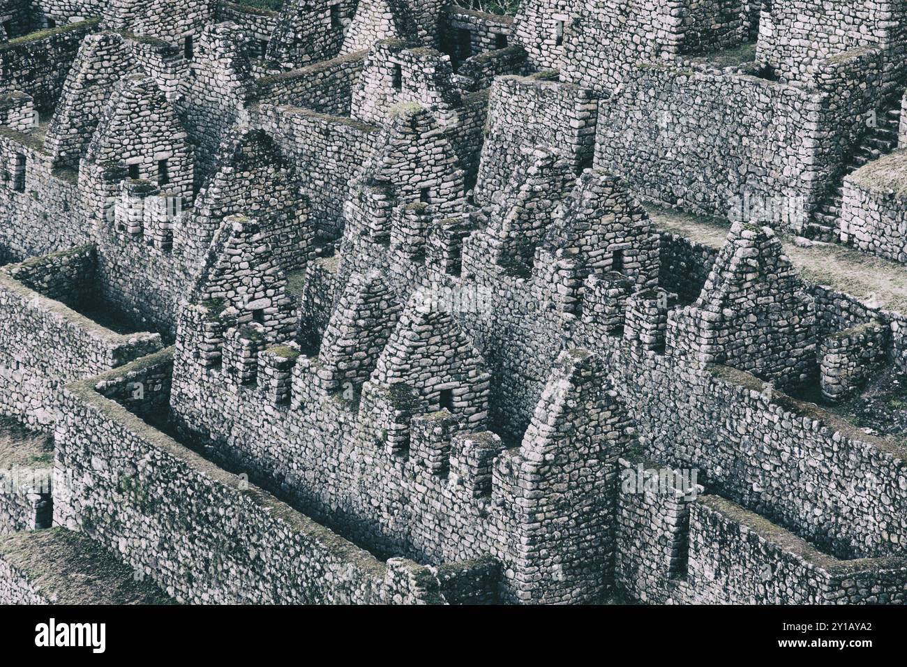 Auf dem Weg nach Machu Picchu, einer antiken Steinruine einer Stadt auf ...