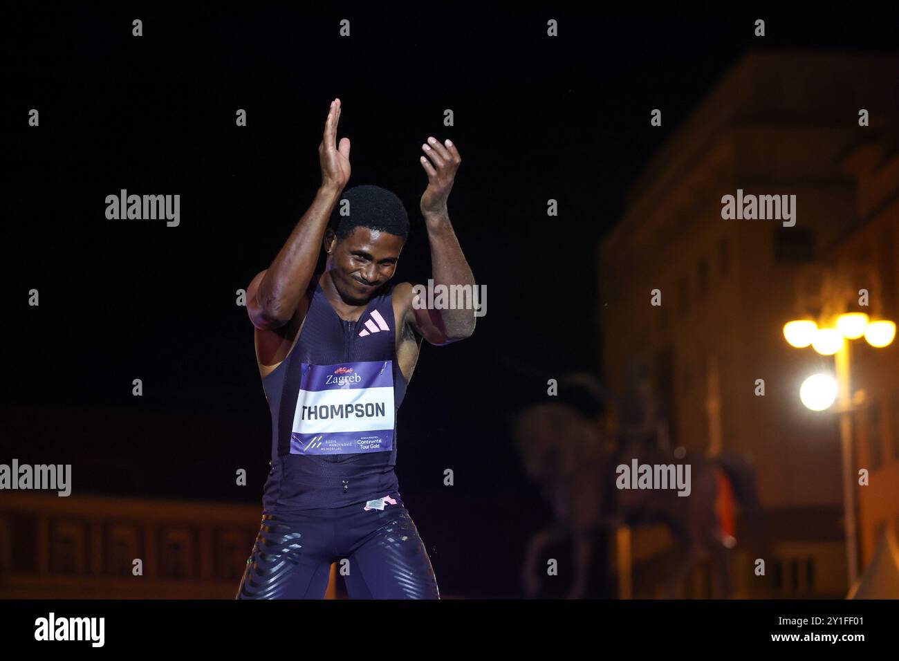 Zagreb, Kroatien. September 2024. Shawn-D Thompson aus Jamaika tritt am ...