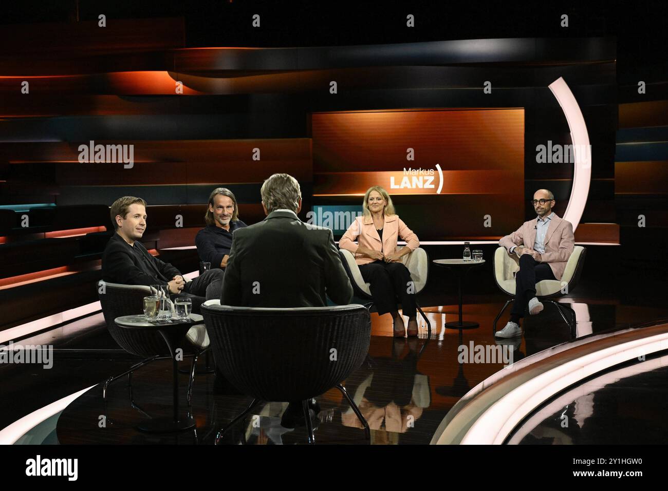 Talkrunde bei Markus Lanz , ZDF 08/24 her Kevin Kühnert, Richard David ...